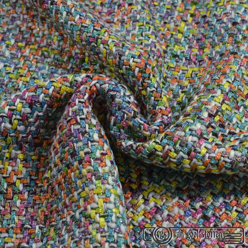 Grof geweven mantelpak stof