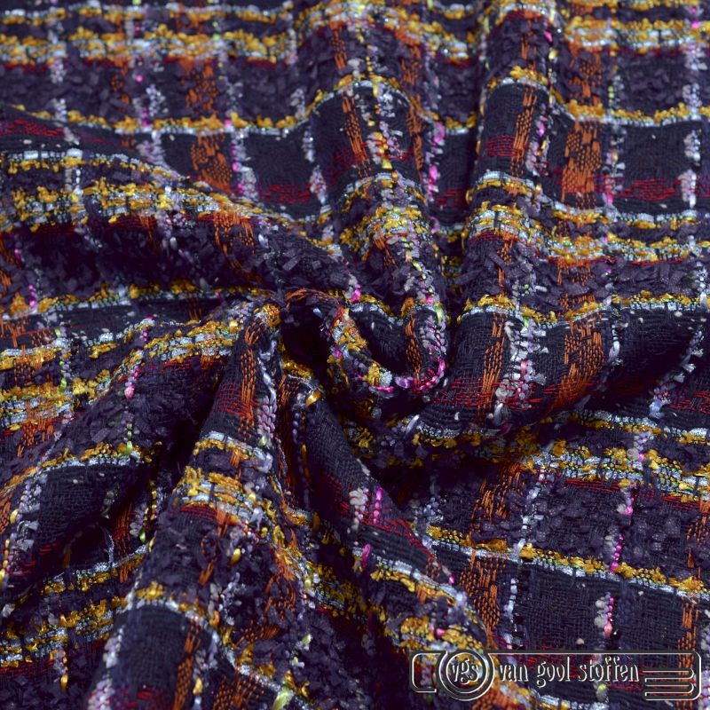 Grof geweven mantelpak stof